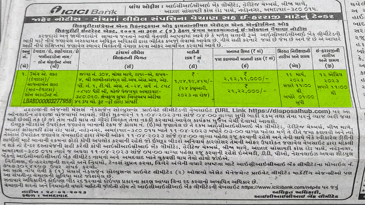 Auction Today : અમદાવાદના વેજલપુરના શપથ- 4 માં જગ્યાની ઇ- હરાજી, જાણો ...