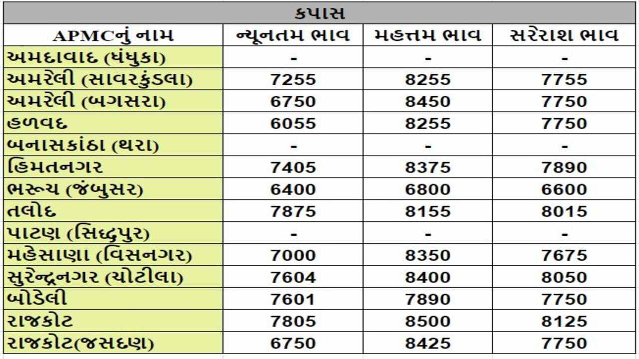 Mandi : બનાસકાંઠાની થરા APMCમાં બાજરાના મહત્તમ ભાવ રૂપિયા 2900 રહ્યા, જાણો જુદા-જુદા પાકના ભાવ ...