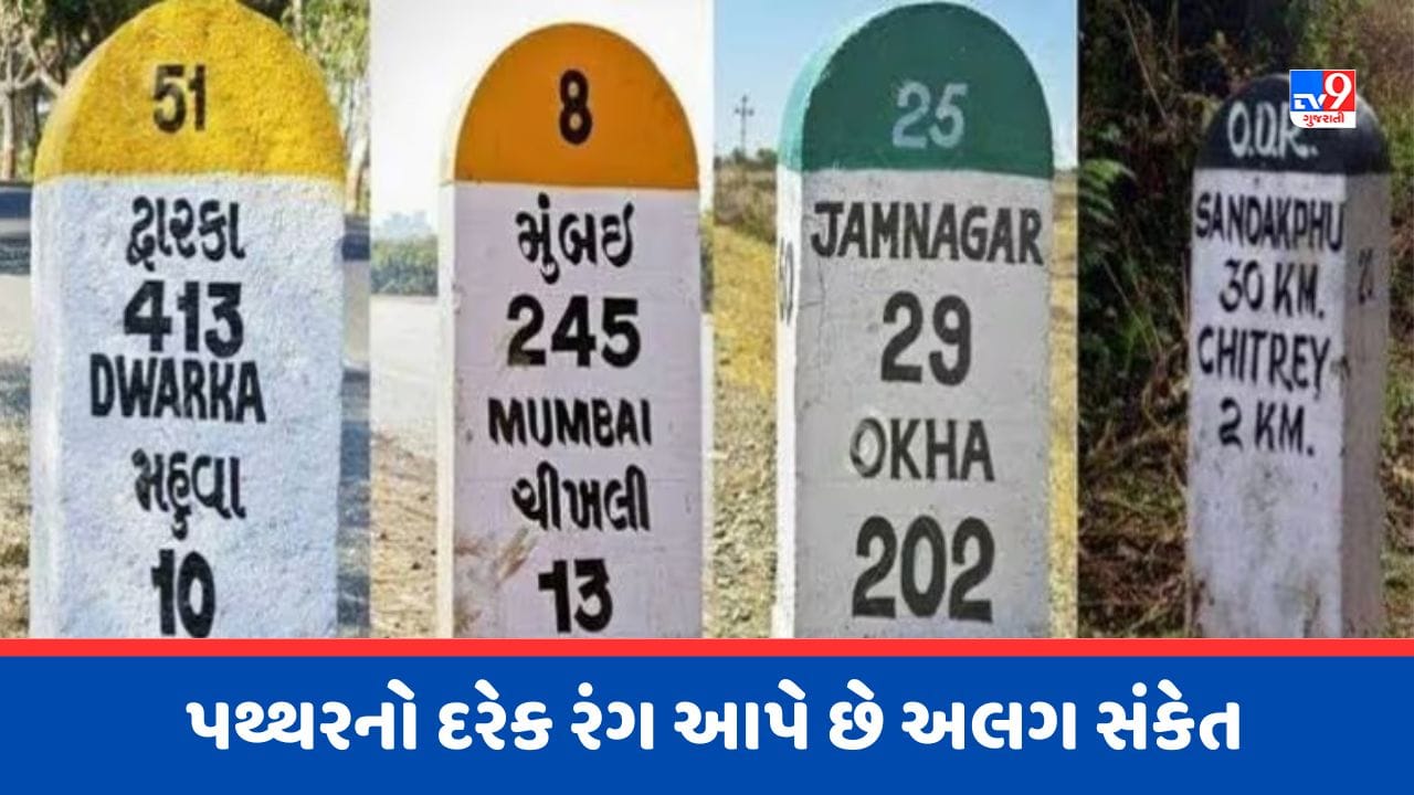 Knowledge : રસ્તા પર દેખાતા Milestoneના કેમ હોય છે અલગ અલગ રંગ ? જાણો ...