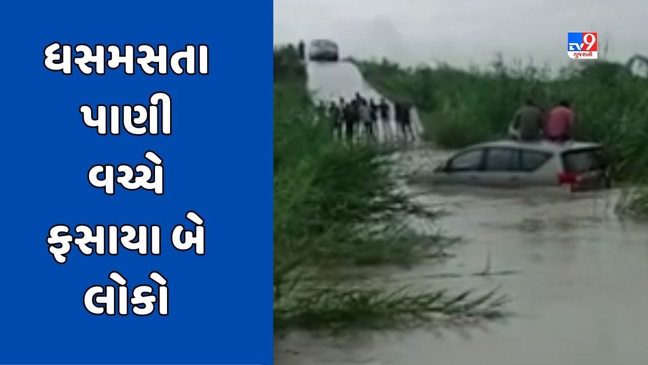 Morbi Rain : કેનાલ ઓવરફ્લો થતા કારમાં બે લોકો ફસાયા, ફાયર વિભાગની ટીમે ...