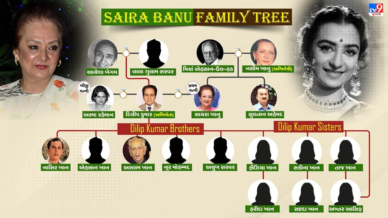 Saira Banu Family Tree : સાયરા બાનુએ માત્ર 22 વર્ષની ઉંમરે 44 વર્ષના ...