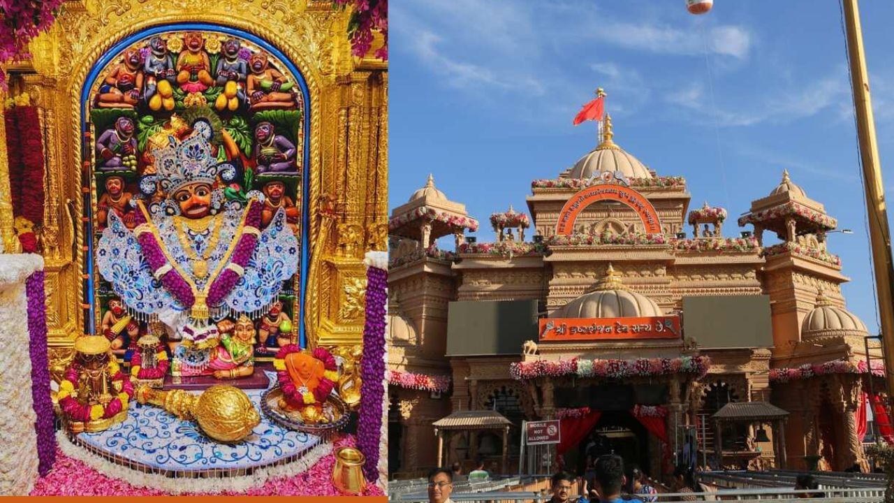 બોટાદ: સાળંગપુરમાં દિવાળી પર દાદાને કરાયો ફુલોનો દિવ્ય શણગાર, 50થી વધુ ...