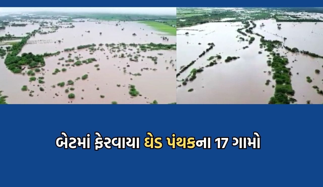 પહેલા વરસાદમાં જ બેટમાં ફેરવાયો સમગ્ર ઘેડ પંથક, એરિયલ શોટ્સ દ્વારા જુઓ ...