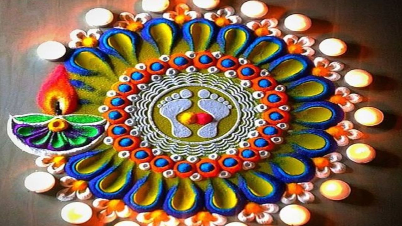 Diwali Rangoli 2024 : અનોખી રંગોળી ડિઝાઇન, ઘરના આંગણાને બંગડીઓ, ચોખા ...